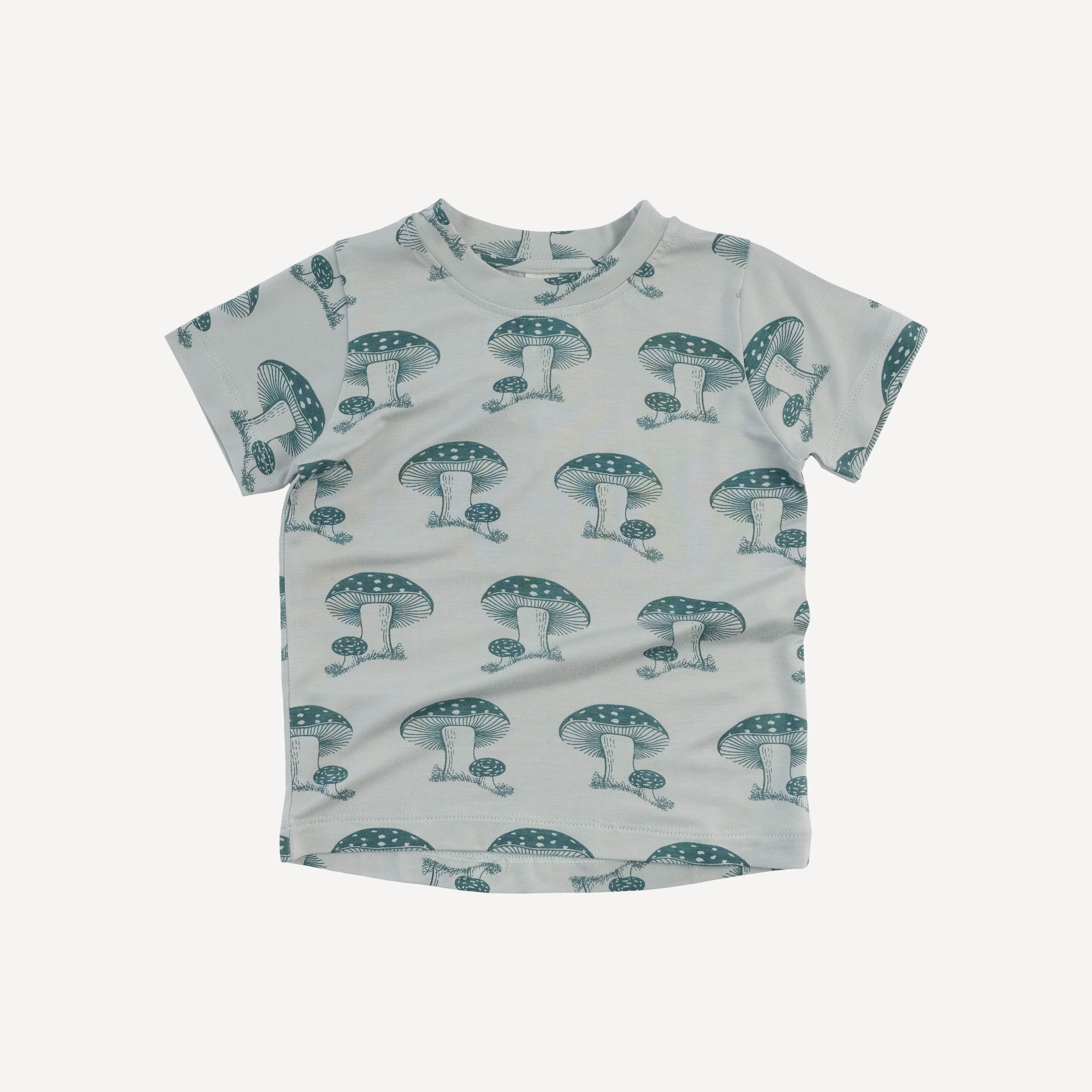 short sleeve essential boxy tee | dark teal toadstool | bamboo – kate quinn
