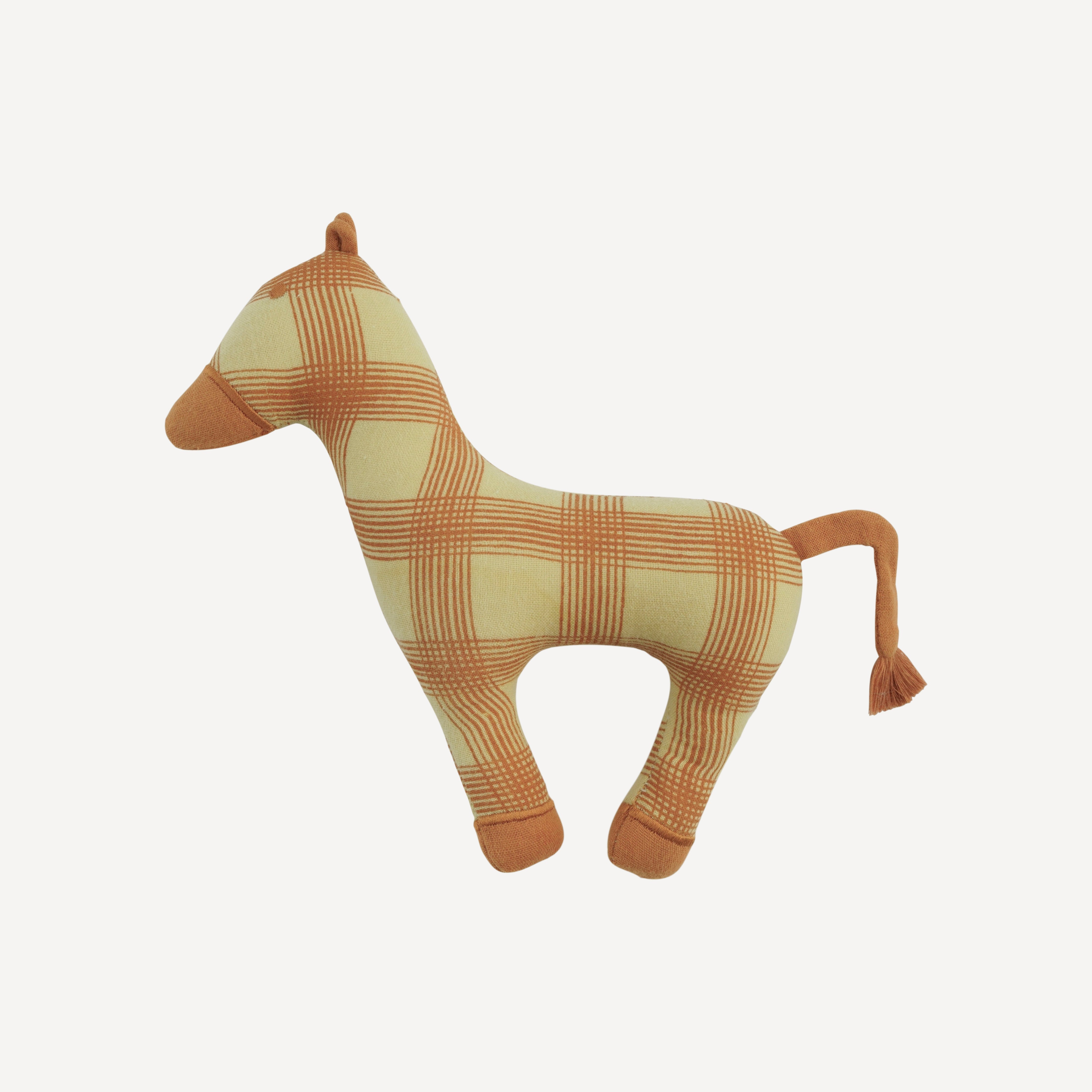 donkey friend | brown plaid | organic cotton gauze – kate quinn
