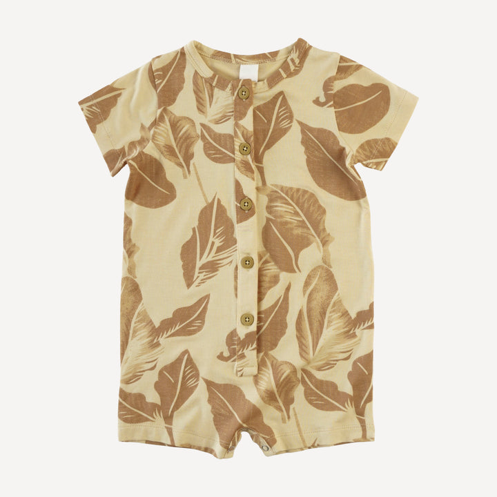 short sleeve button shortie | porcini leaf | modal – kate quinn