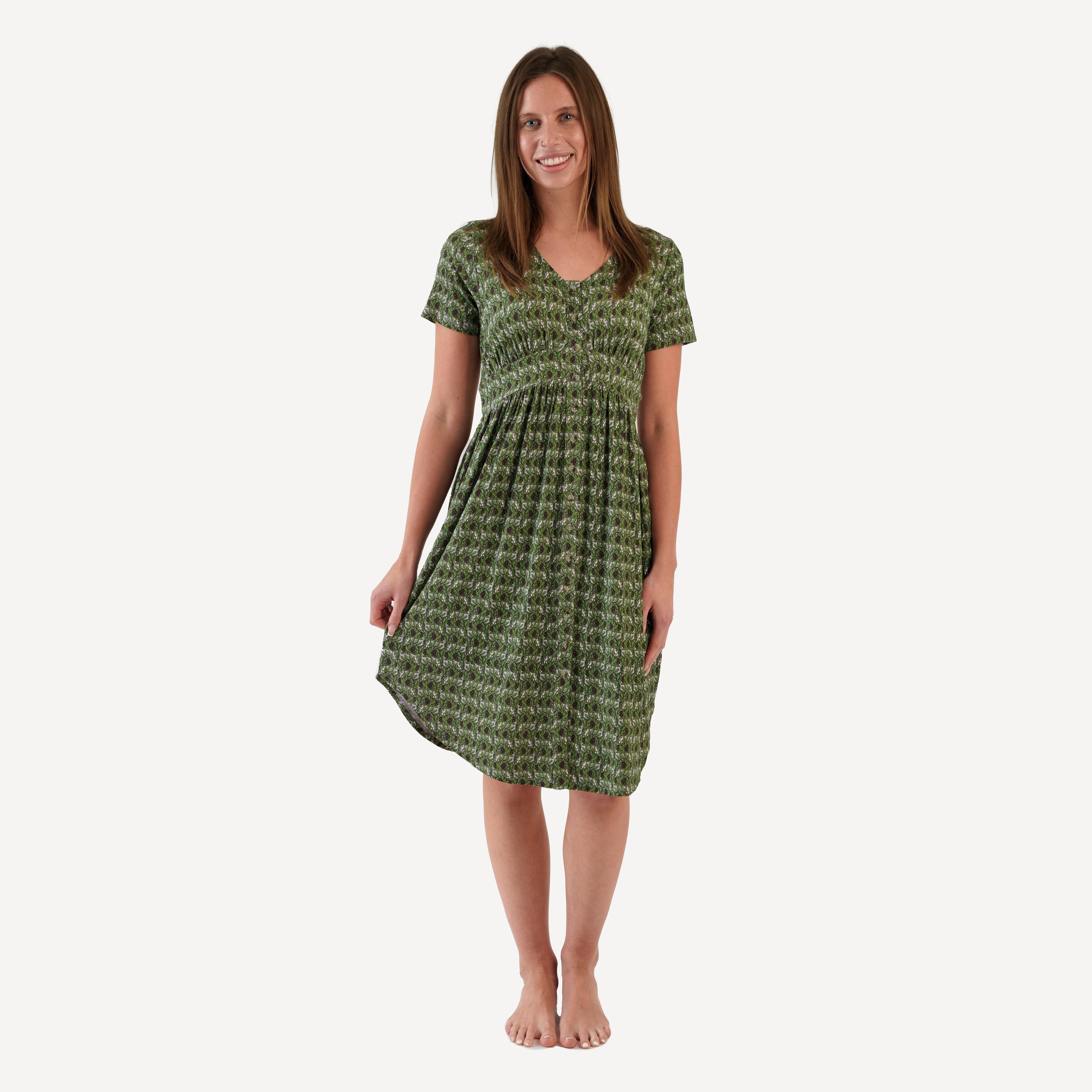 womens shirt tail button front dress | huckleberry foliage | bamboo ...
