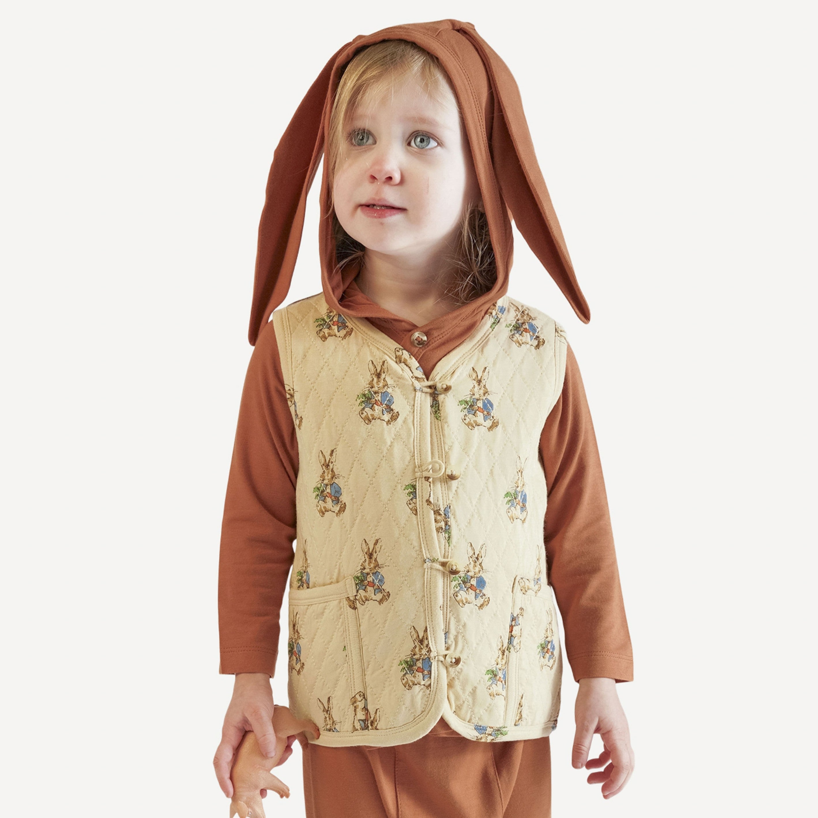 quilted pocket vest | peter rabbit | bamboo – kate quinn