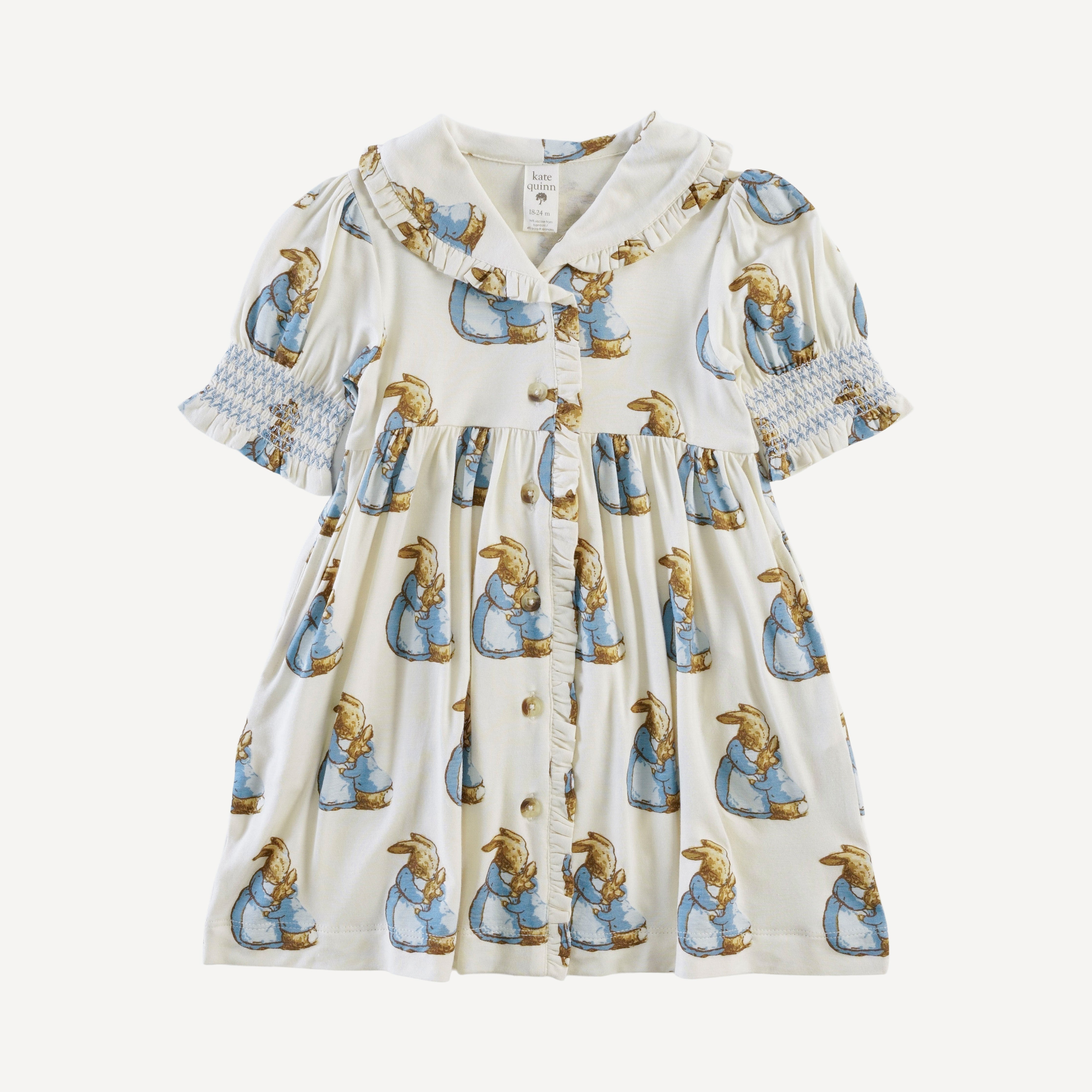 half sleeve ruffle shawl collar babydoll dress | peter rabbit & mom ...