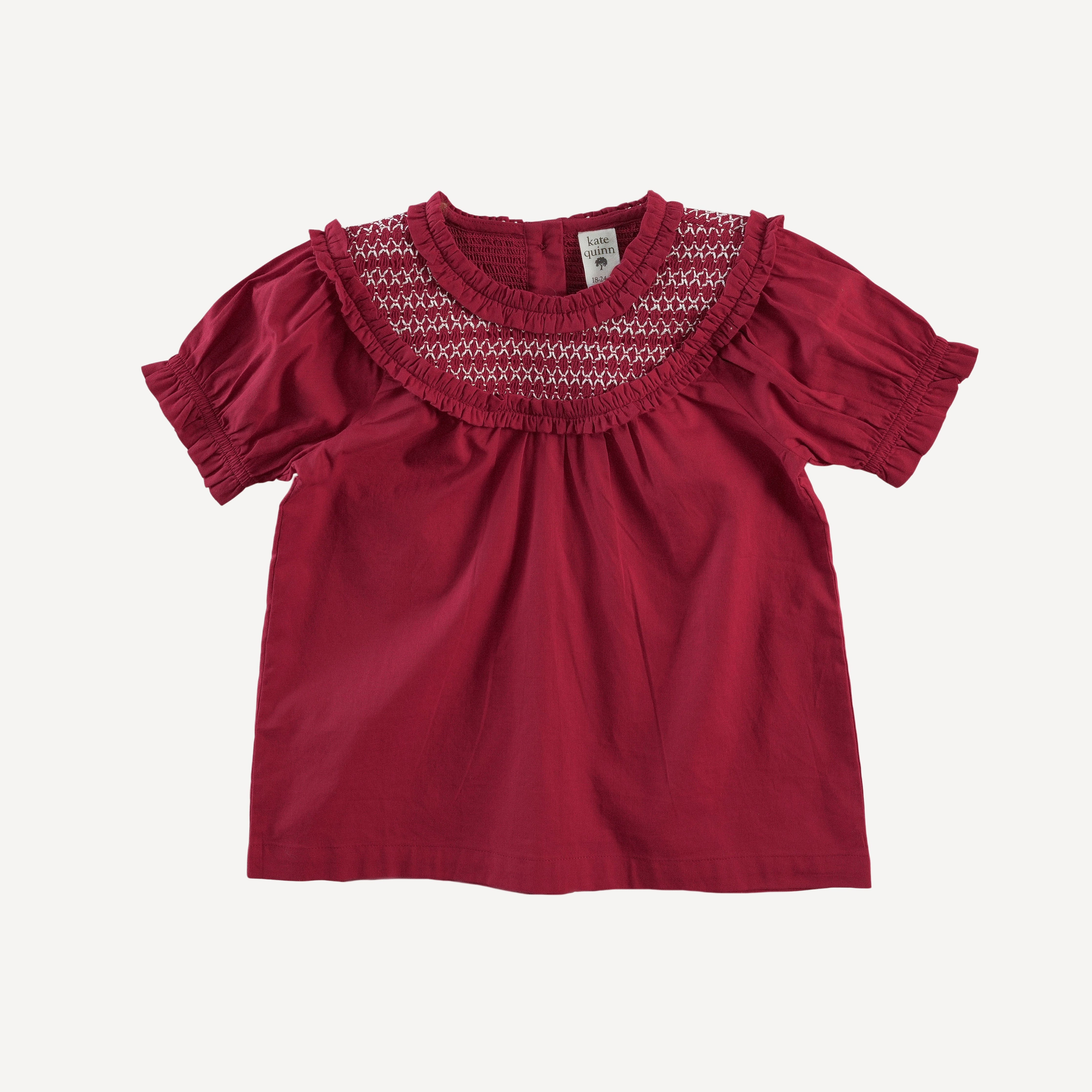 winnie top | red violet | organic cotton woven – kate quinn